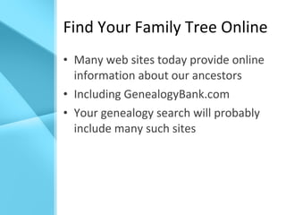 Find Your Family Tree Online | PPT