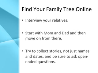 Find Your Family Tree Online | PPT