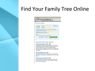 Find Your Family Tree Online | PPT