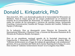 Donald L. Kirkpatrick, PhD | PPTX