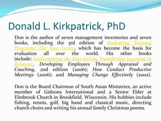 Donald L. Kirkpatrick, PhD | PPTX