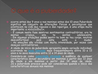 Do nascimento á puberdade | PPTX