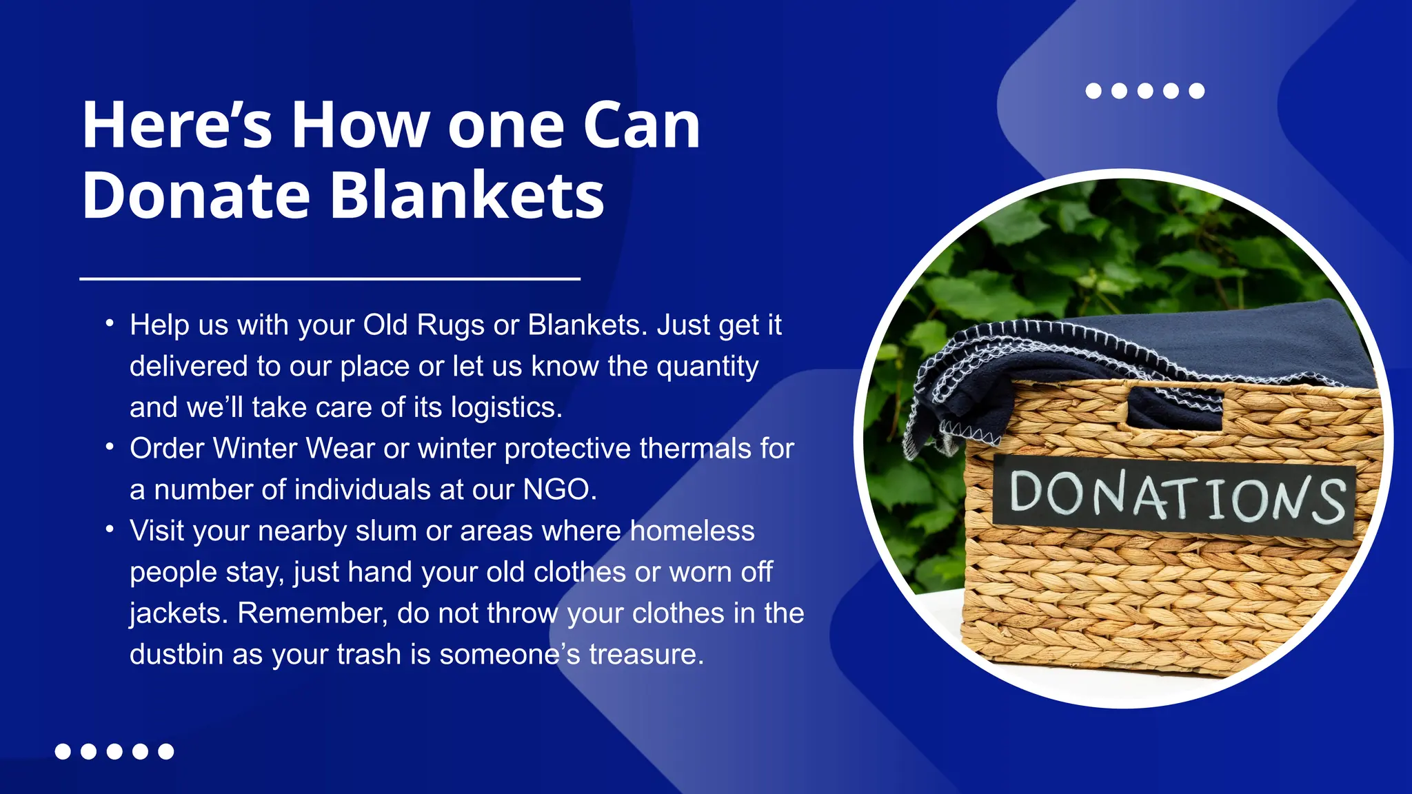 Donate Blankets To Orphanage, Old Age Homes & Homeless People | PPTX