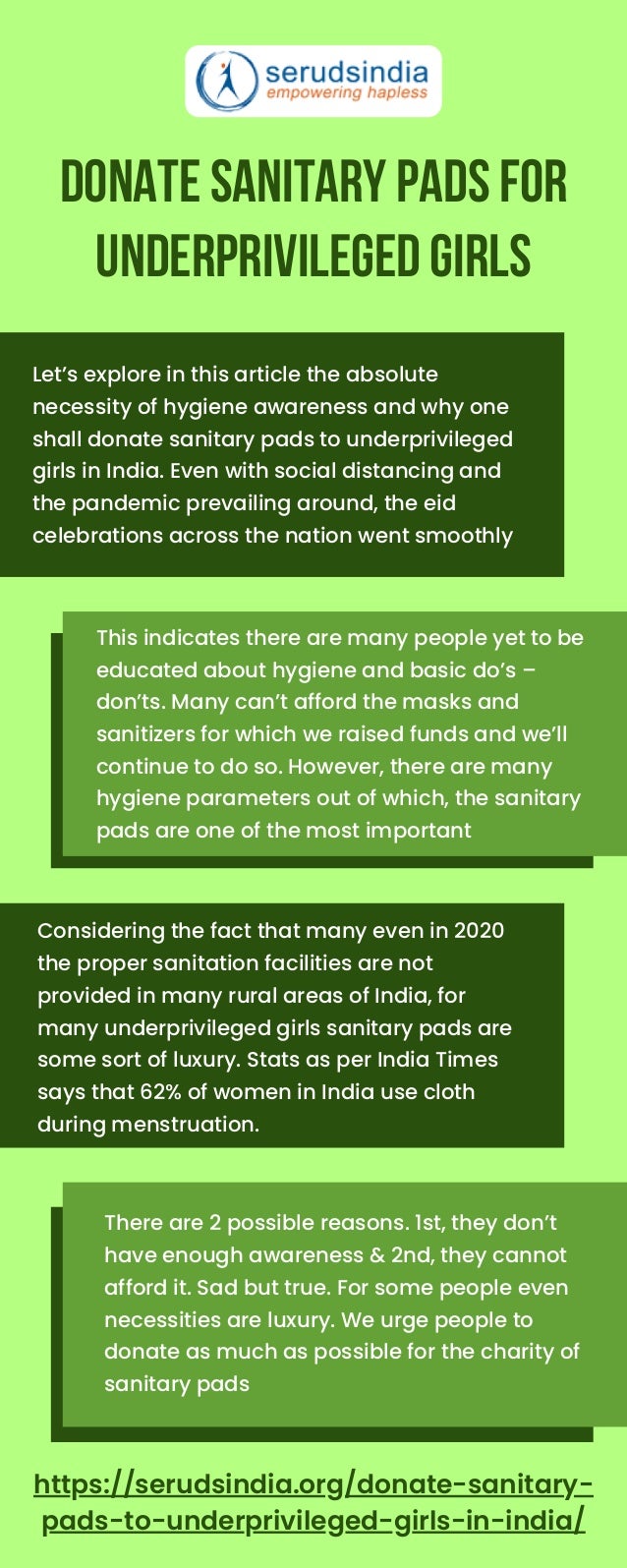 Donate Sanitary Pads for Underprivileged Girls | PDF
