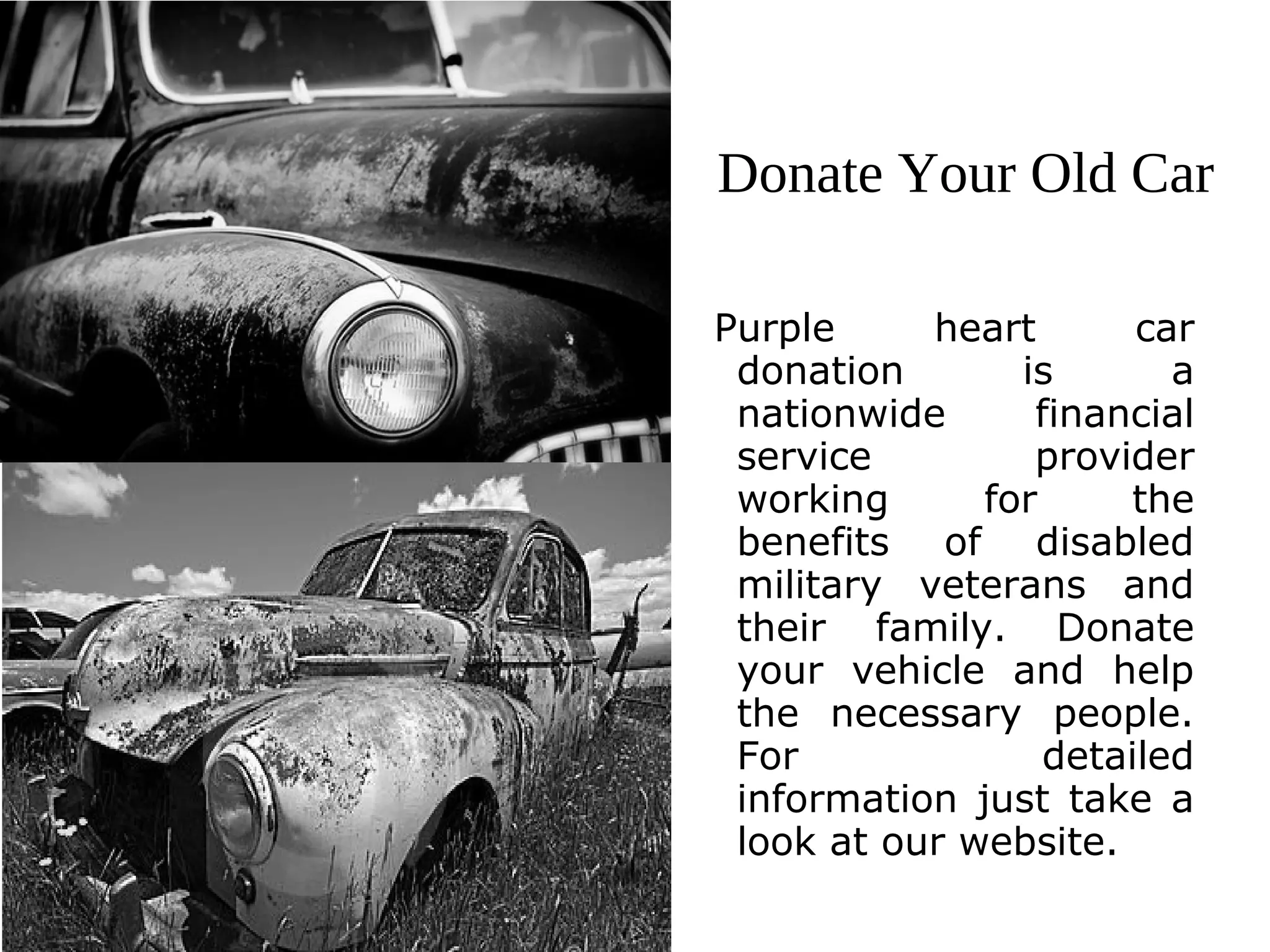 Donate your old car | PPT