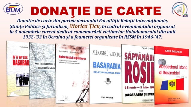 Donaţie de carte din partea decanului Facultătii Relatii Internationale, Stiinte Politice si ...