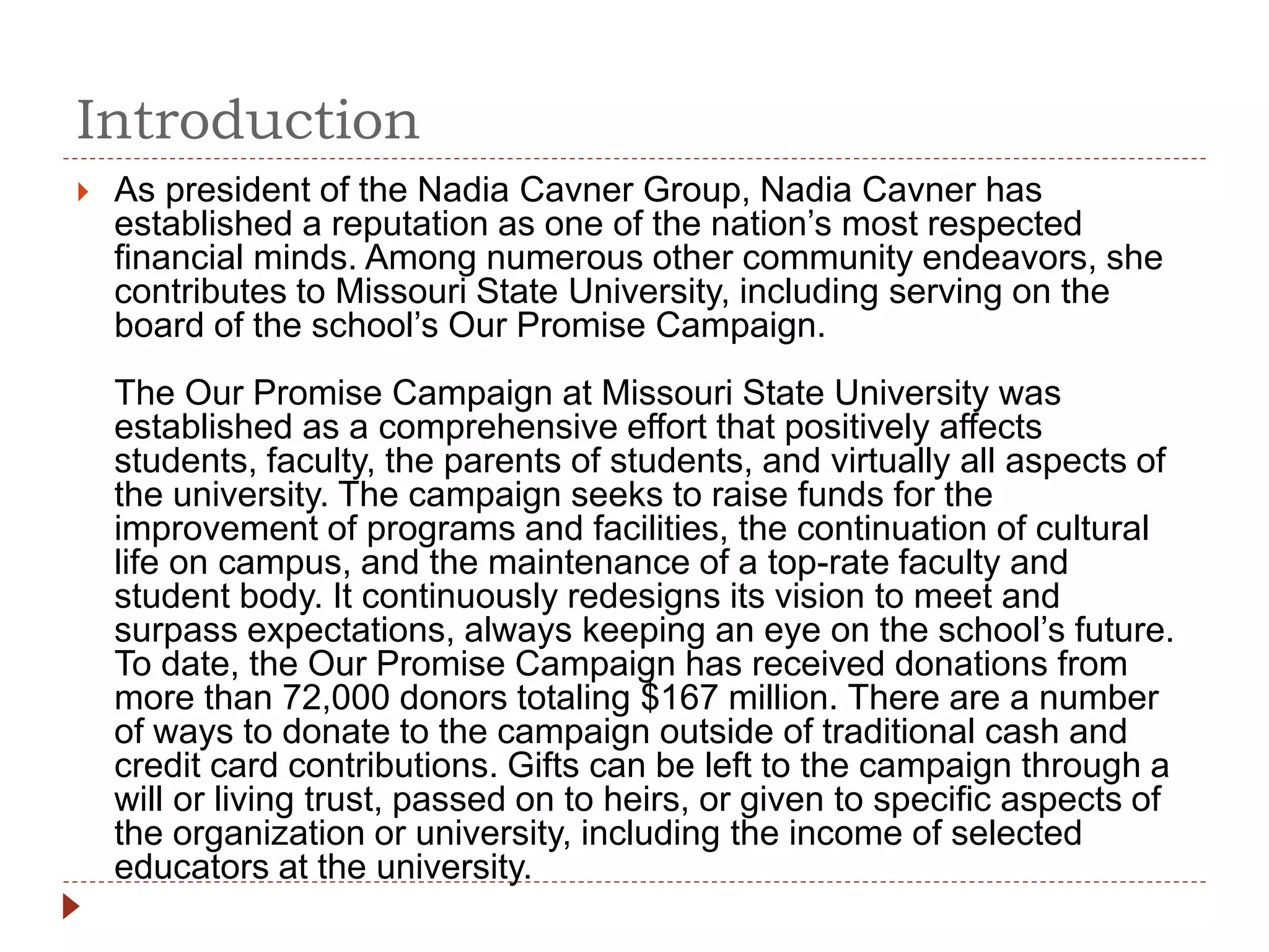 Donating to the Our Promise Campaign | PPT