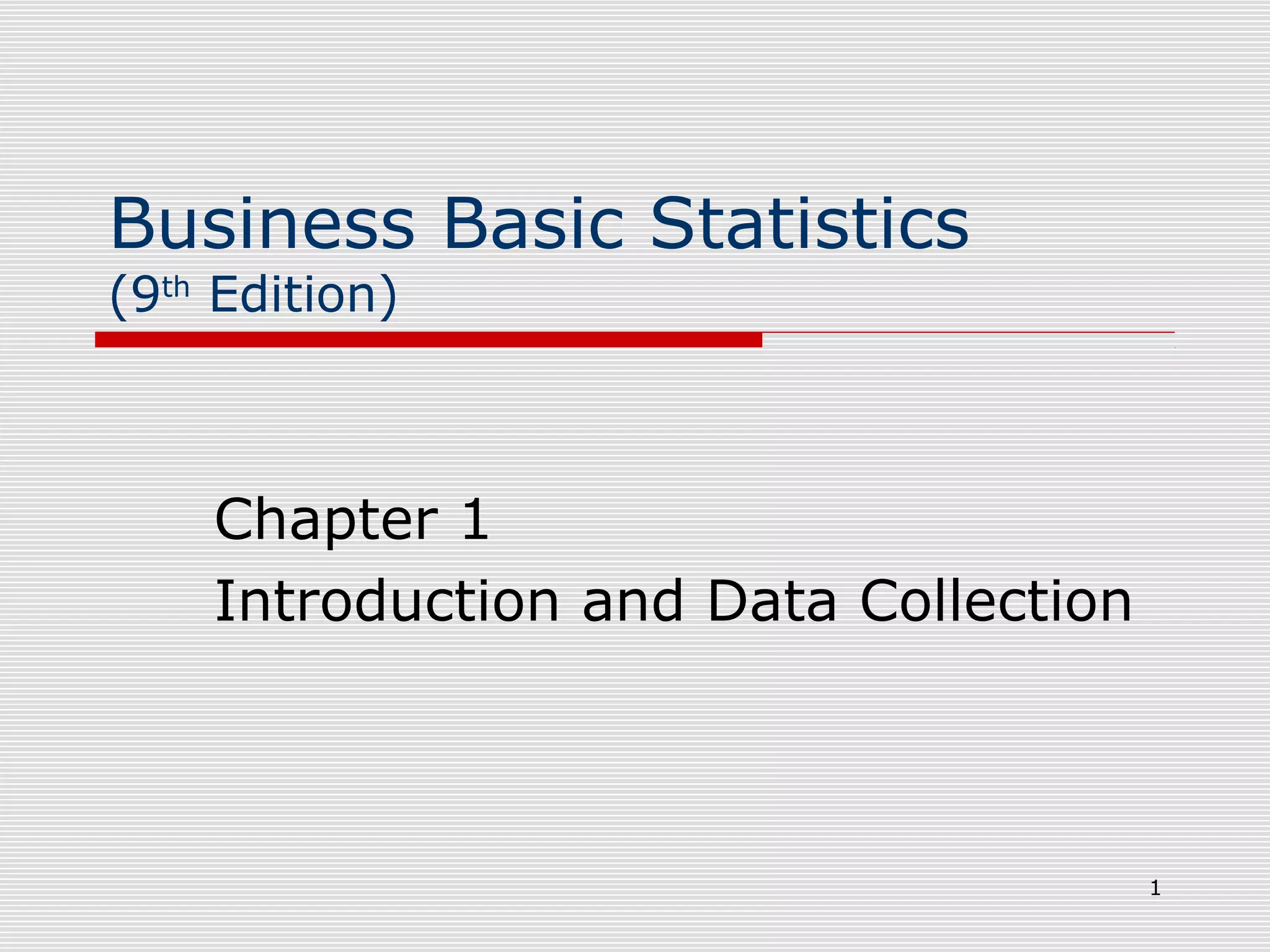 Business Basic Statistics | PPT