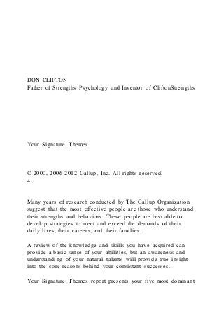 DON CLIFTONFather of Strengths Psychology and Inventor | PDF