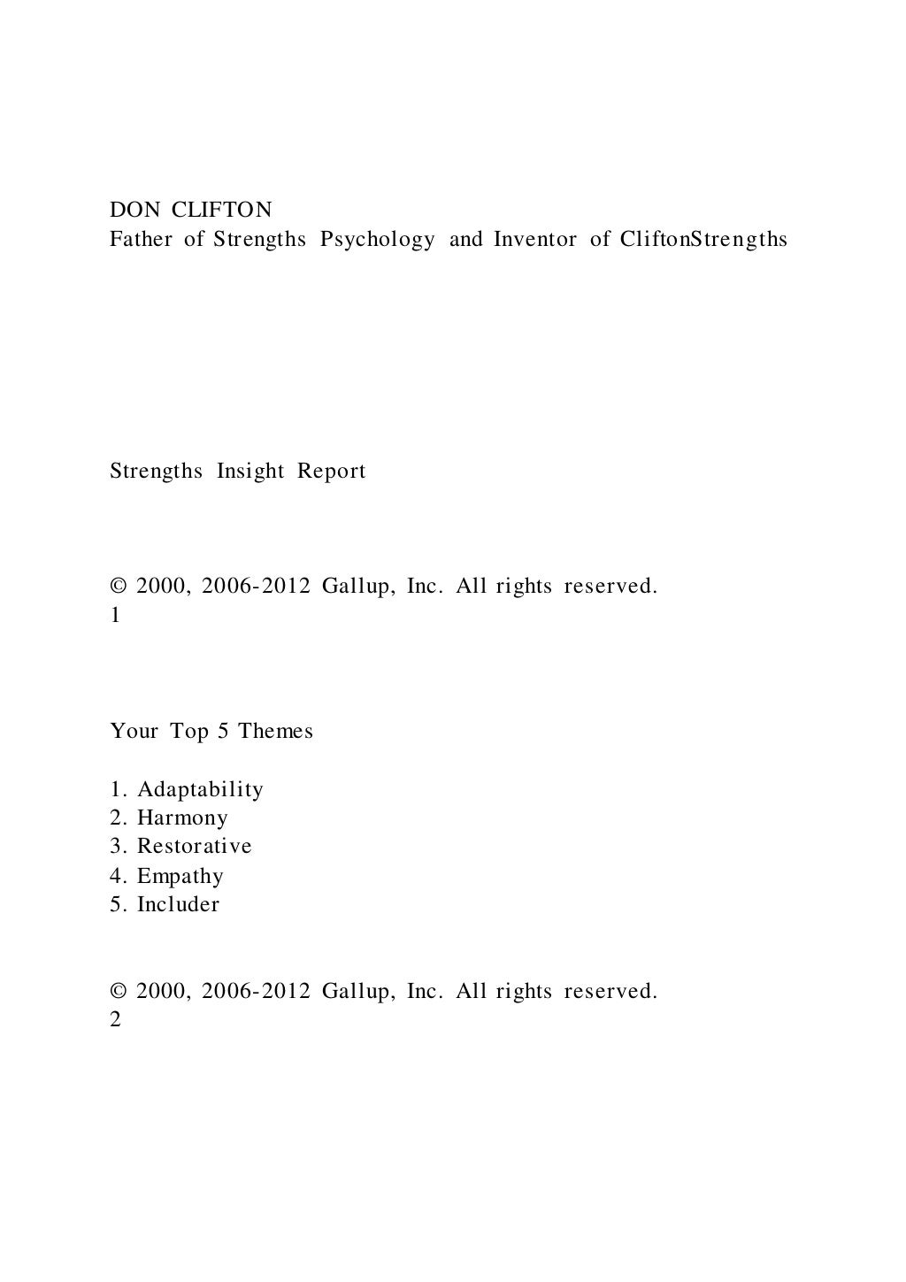 DON CLIFTONFather of Strengths Psychology and Inventor | DOCX