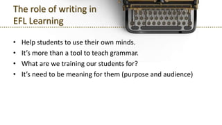 Ideas for motivating writing skills in English as a second language ...