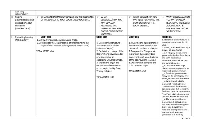 Don Earth & Life Science Daily Lesson Log (DLL)