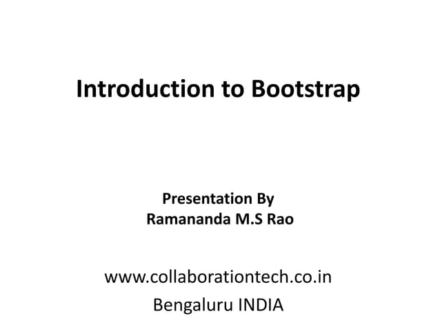 Introduction to Bootstrap | PPT