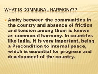 communal harmony | PPTX