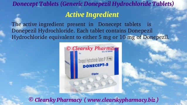 Donecept Tablets (Generic Donepezil Hydrochloride Tablets) | PDF