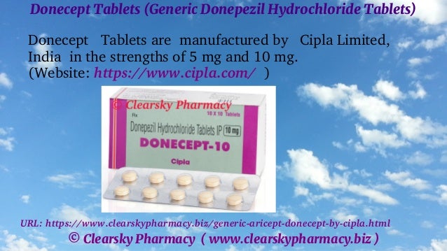 Donecept Tablets (Generic Donepezil Hydrochloride Tablets) | PDF
