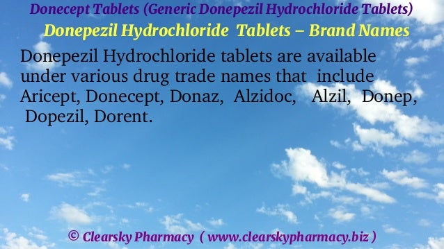 Donecept Tablets (Generic Donepezil Hydrochloride Tablets) | PDF