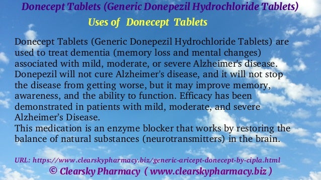 Donecept Tablets (Generic Donepezil Hydrochloride Tablets) | PDF