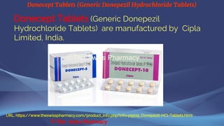 Donecept Tablets (Generic Donepezil Hydrochloride Tablets) | PDF