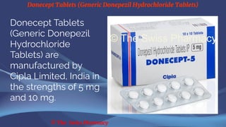 Donecept Tablets (Generic Donepezil Hydrochloride Tablets) | PDF