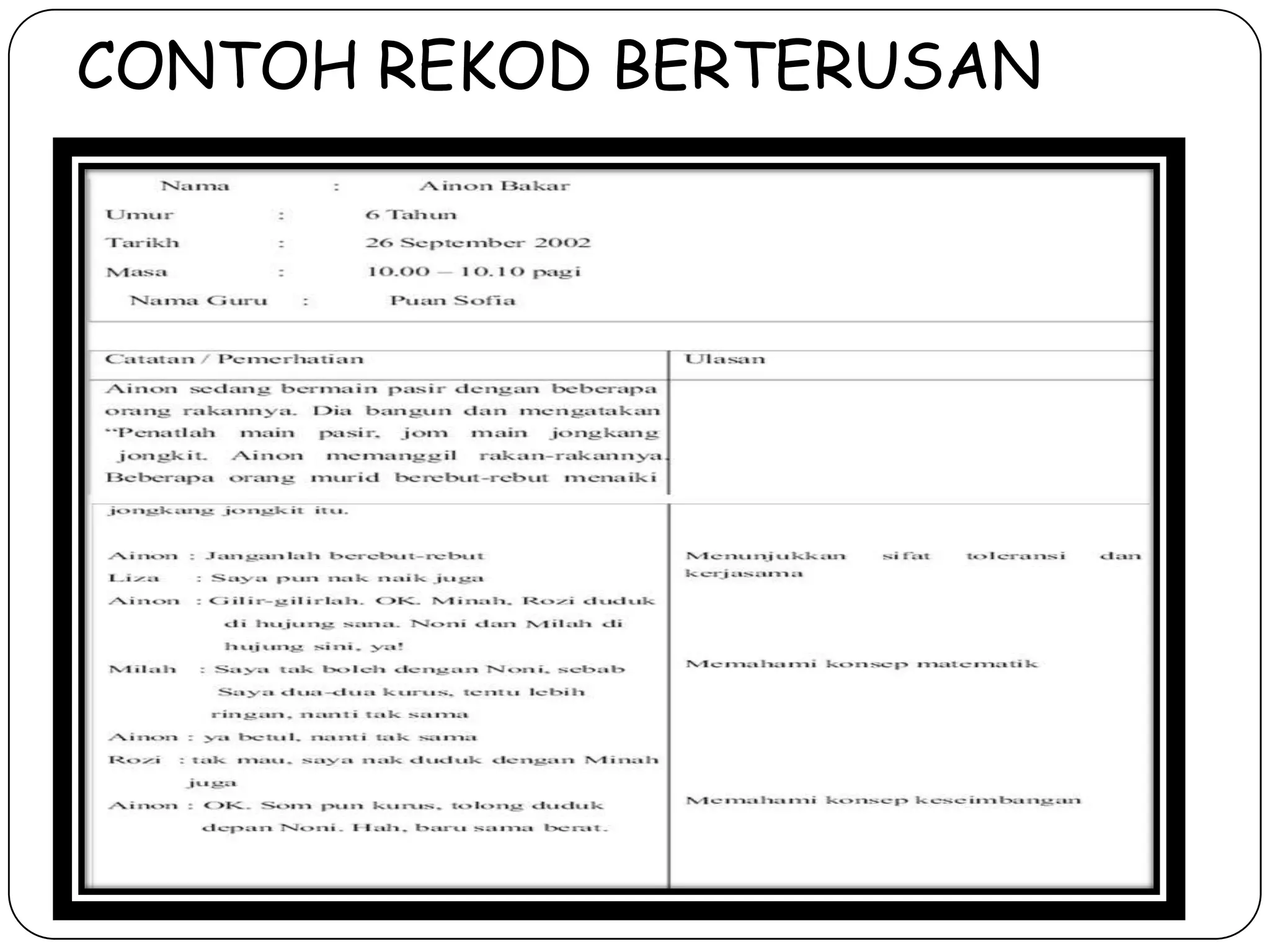 Rekod-Rekod Perkembangan dan Pengesanan | PPTX