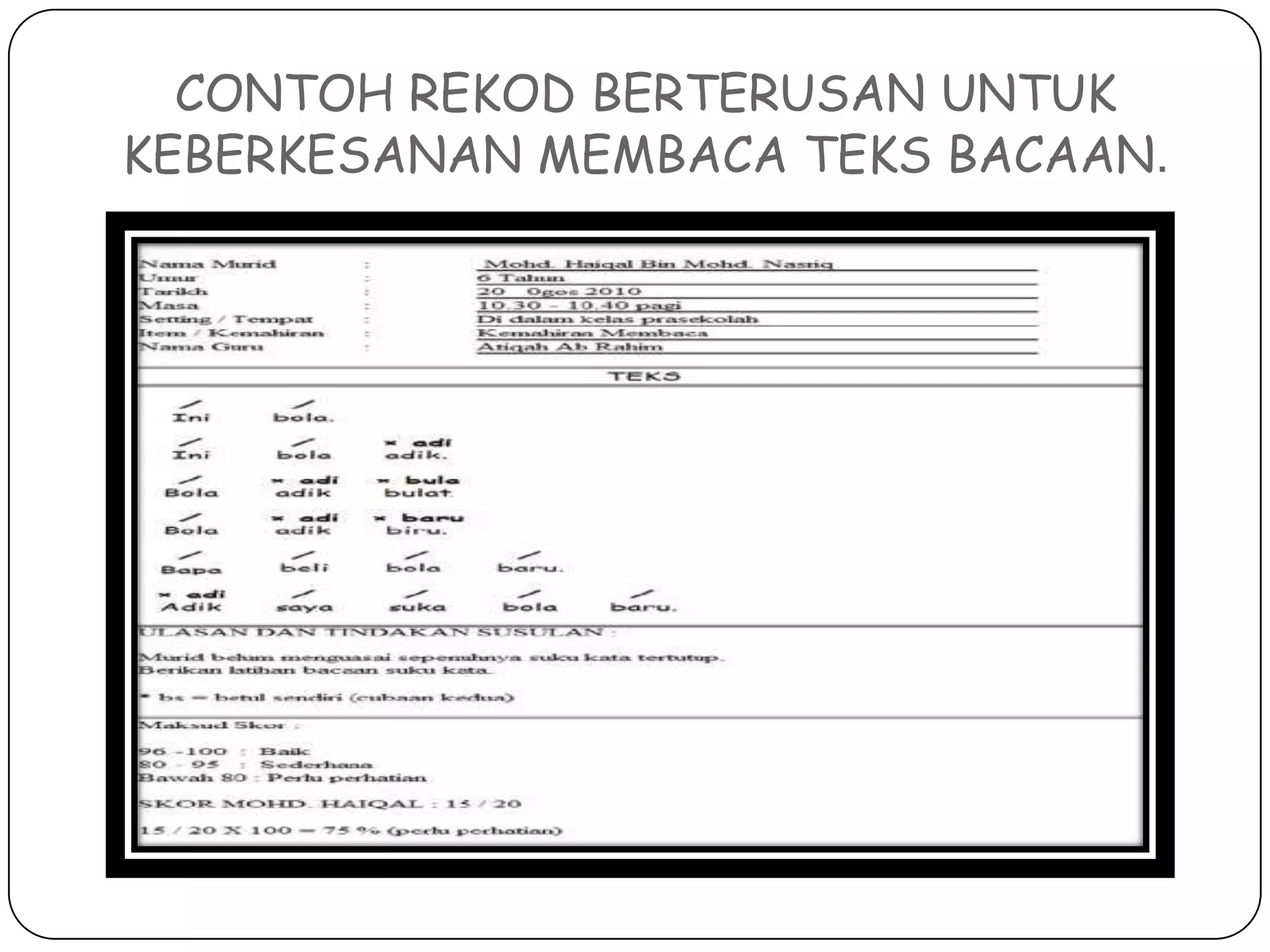 Rekod-Rekod Perkembangan dan Pengesanan | PPTX
