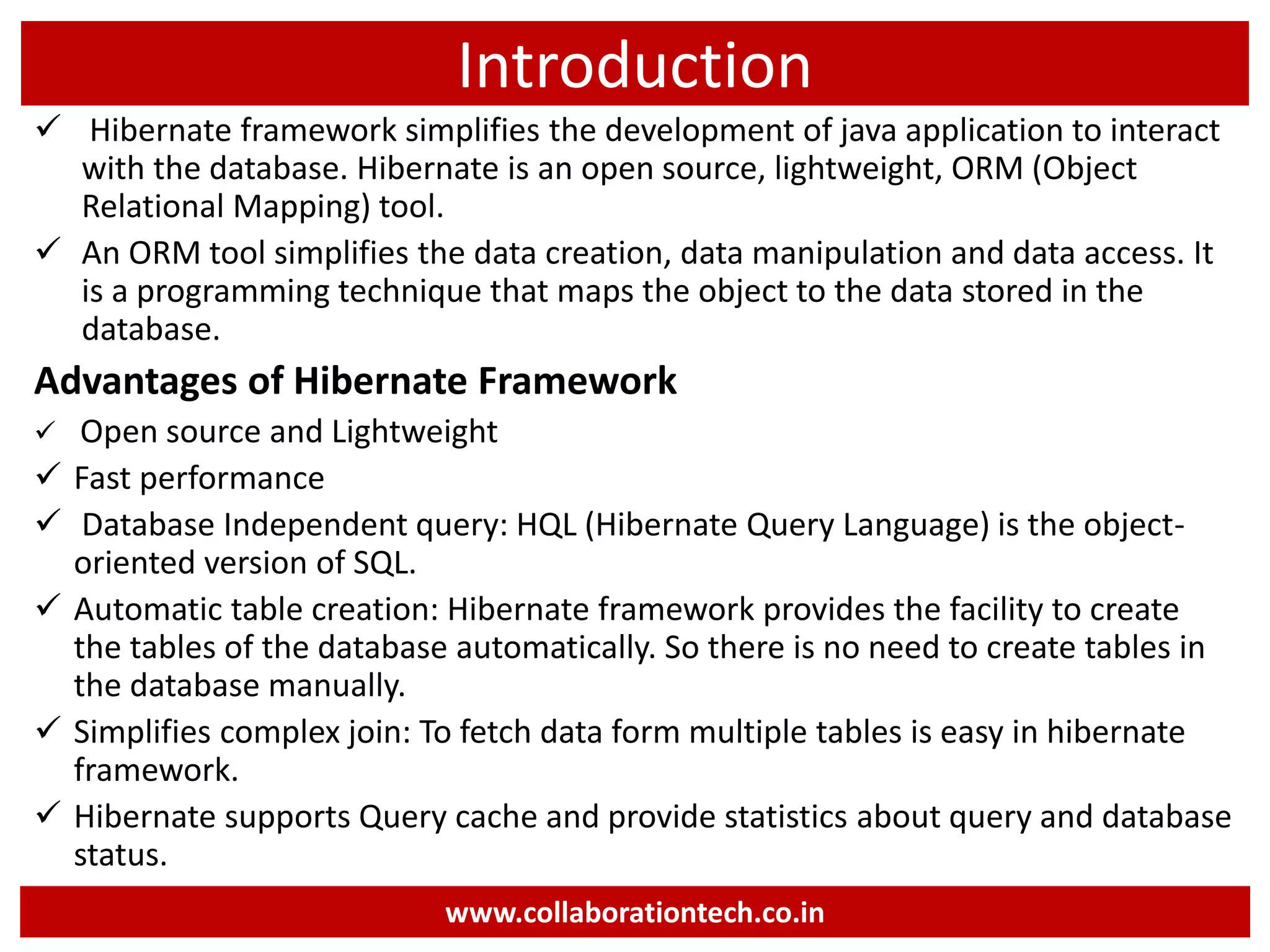 Introduction To Hibernate Framework Ppt