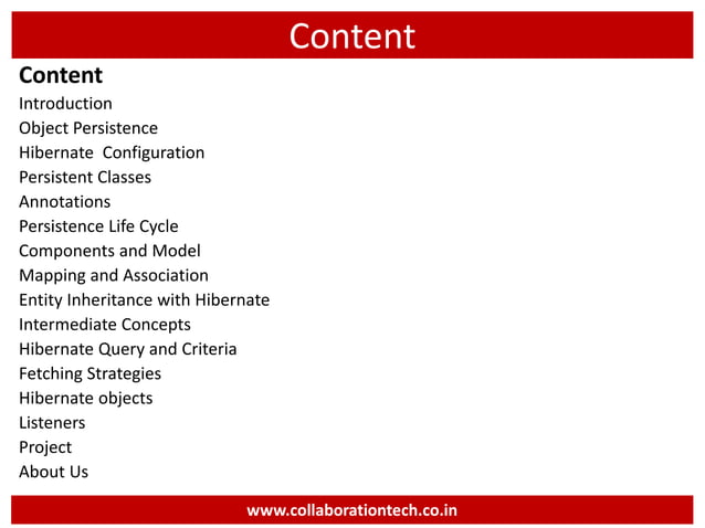 Introduction To Hibernate Framework Ppt