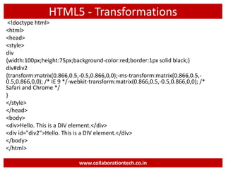 Introduction to HTML5 | PPT