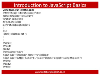 Introduction To Javascript Programming | Ppt