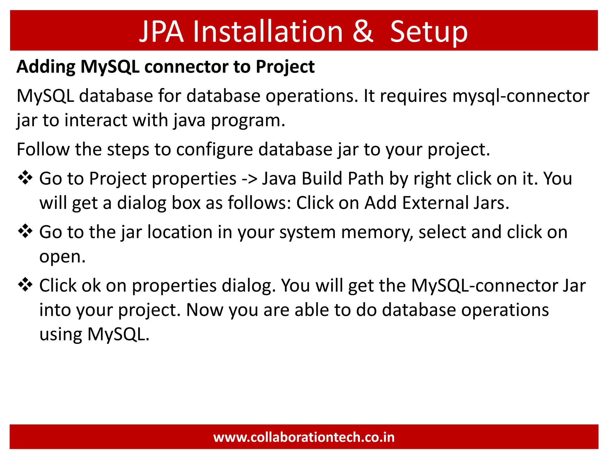 Introduction To Jpa Framework Pptx Databases Computer Software