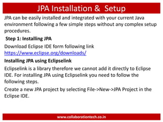 Introduction to JPA Framework | PPTX | Databases | Computer Software and Applications