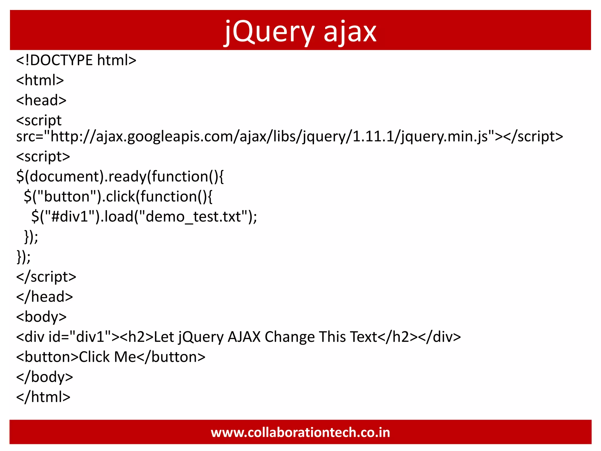 Introduction to jQuery | PPTX