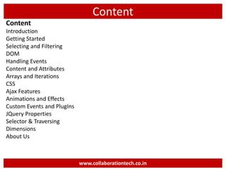 Introduction to jQuery | PPTX