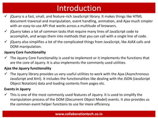 Introduction to jQuery | PPTX