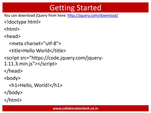 Introduction to jQuery | PPTX