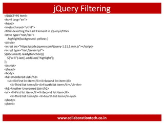 Introduction to jQuery | PPTX