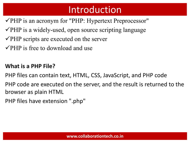 Introduction to PHP | PPT