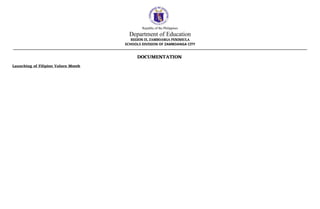 DON FOCS MES-FILIPINO VALUES MONTH ACTION PLAN & ACCOMPLISHMENT REPORT ...