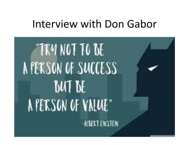 Interview with Don Gabor | PPTX
