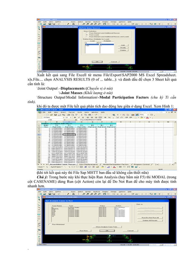 Dong dat + gio trong sap9.3,excel | DOC