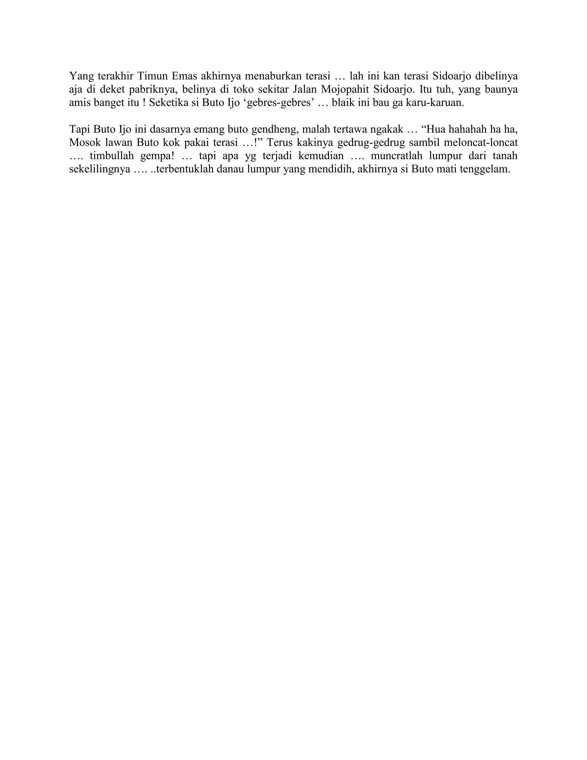 Dongeng timun emas dan lu si | DOCX