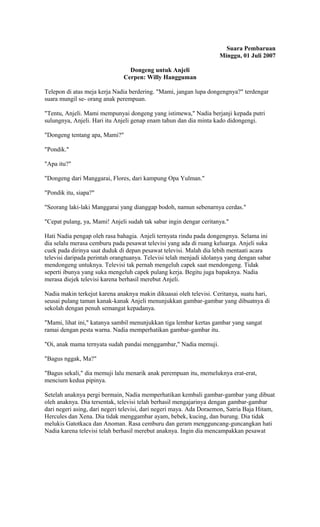 Dongeng untuk anjeli (willy hangguman) | DOC