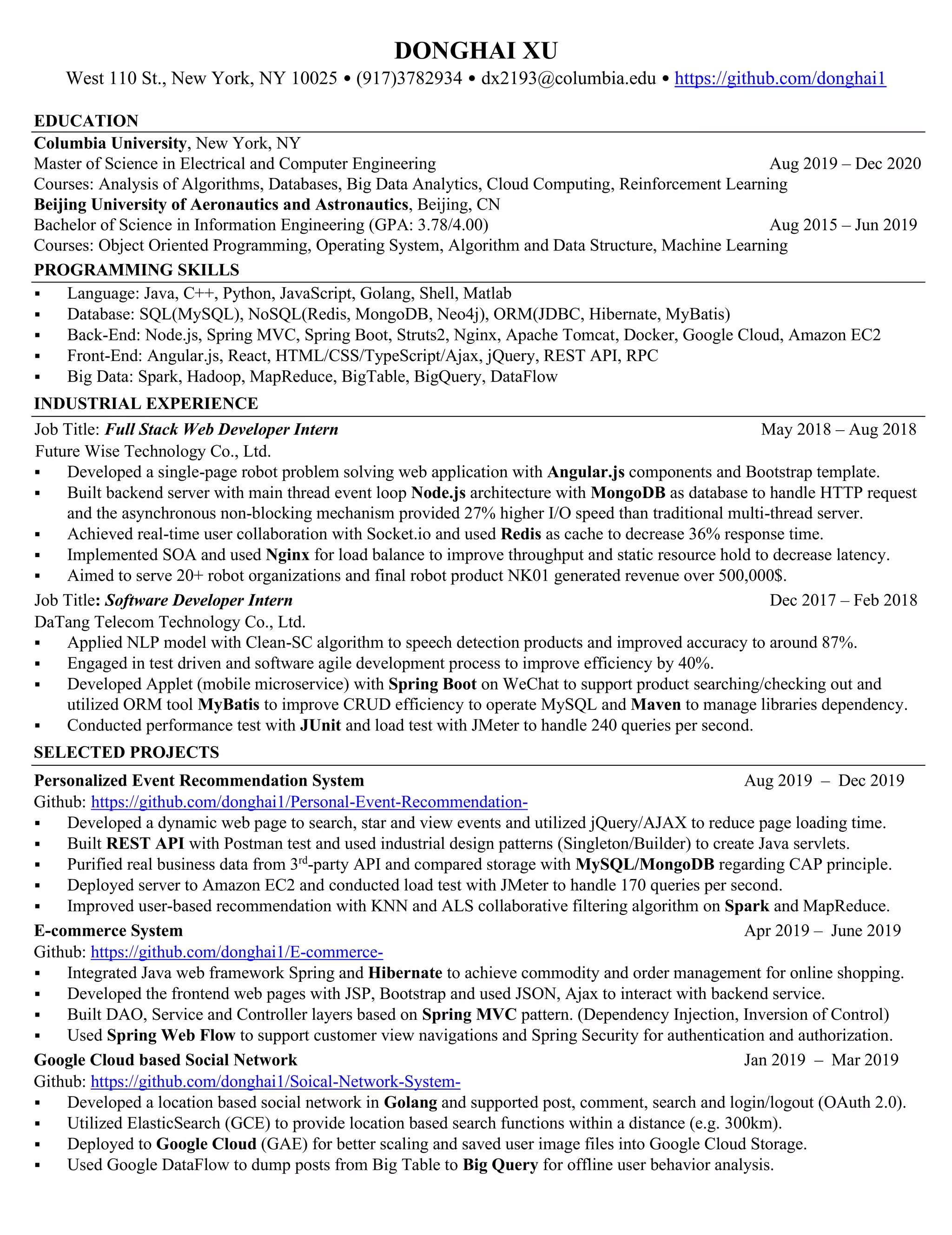 Donghai Xu summer 2020 intern | PDF