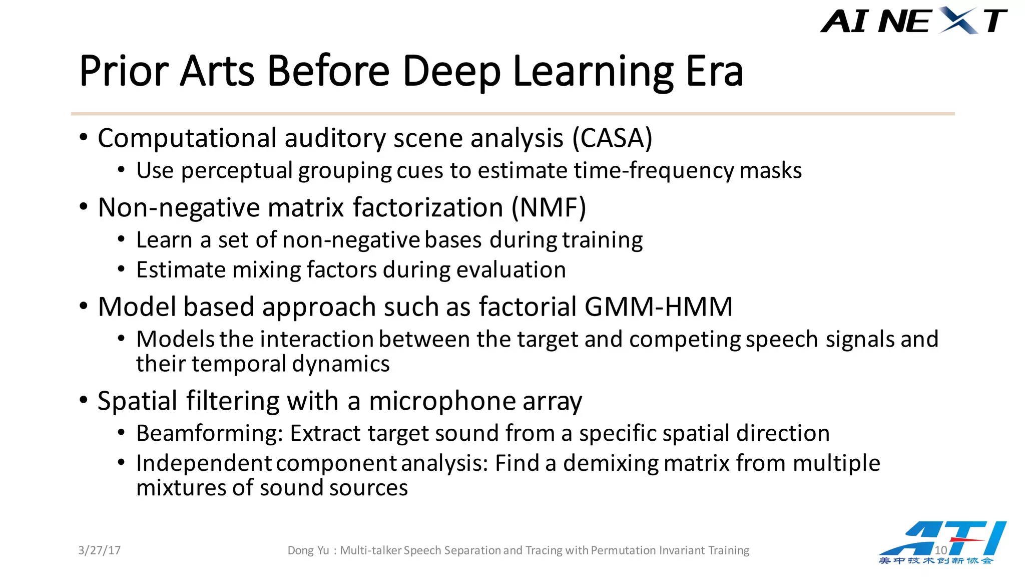 Multi-talker Speech Separation and Tracing at AI NEXT Conference | PDF