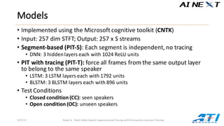Multi-talker Speech Separation and Tracing at AI NEXT Conference | PDF