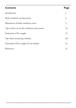 A Guide to Live Weight Estimation and Body Condition Scoring of Donkeys ...