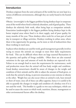A Guide to Live Weight Estimation and Body Condition Scoring of Donkeys ...