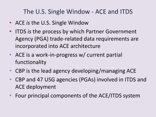 ACE and Beyond: An Advanced Single Window Model for California and the ...