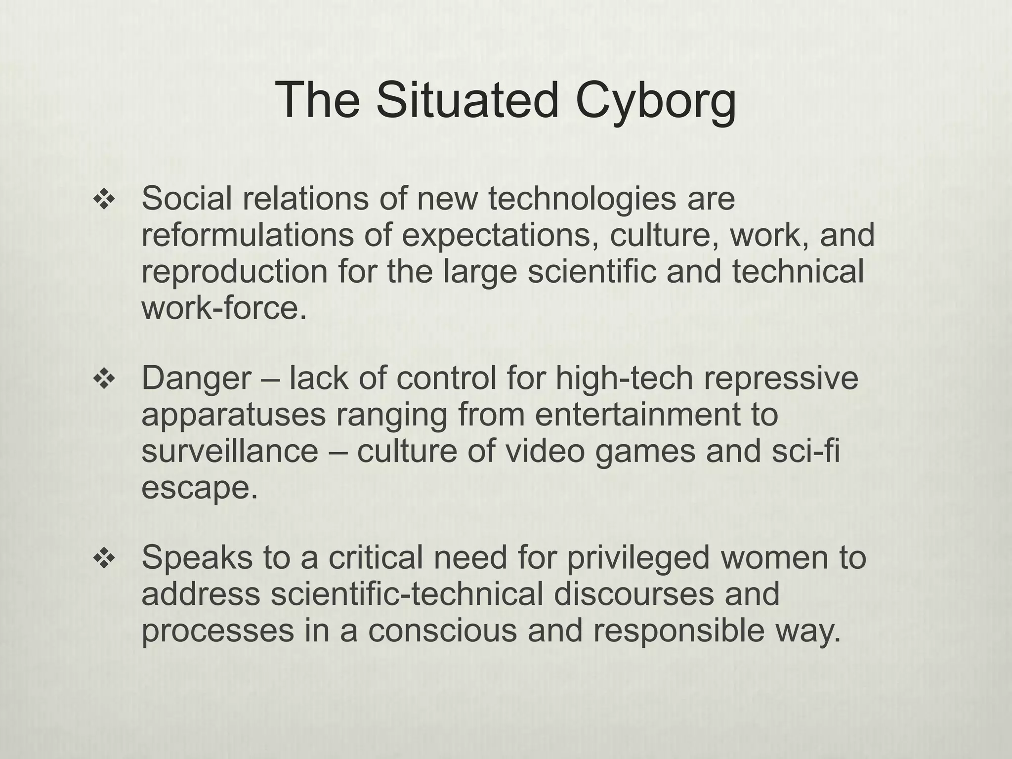 Donna Haraway: An Overview of The Cyborg Manifesto | PPTX